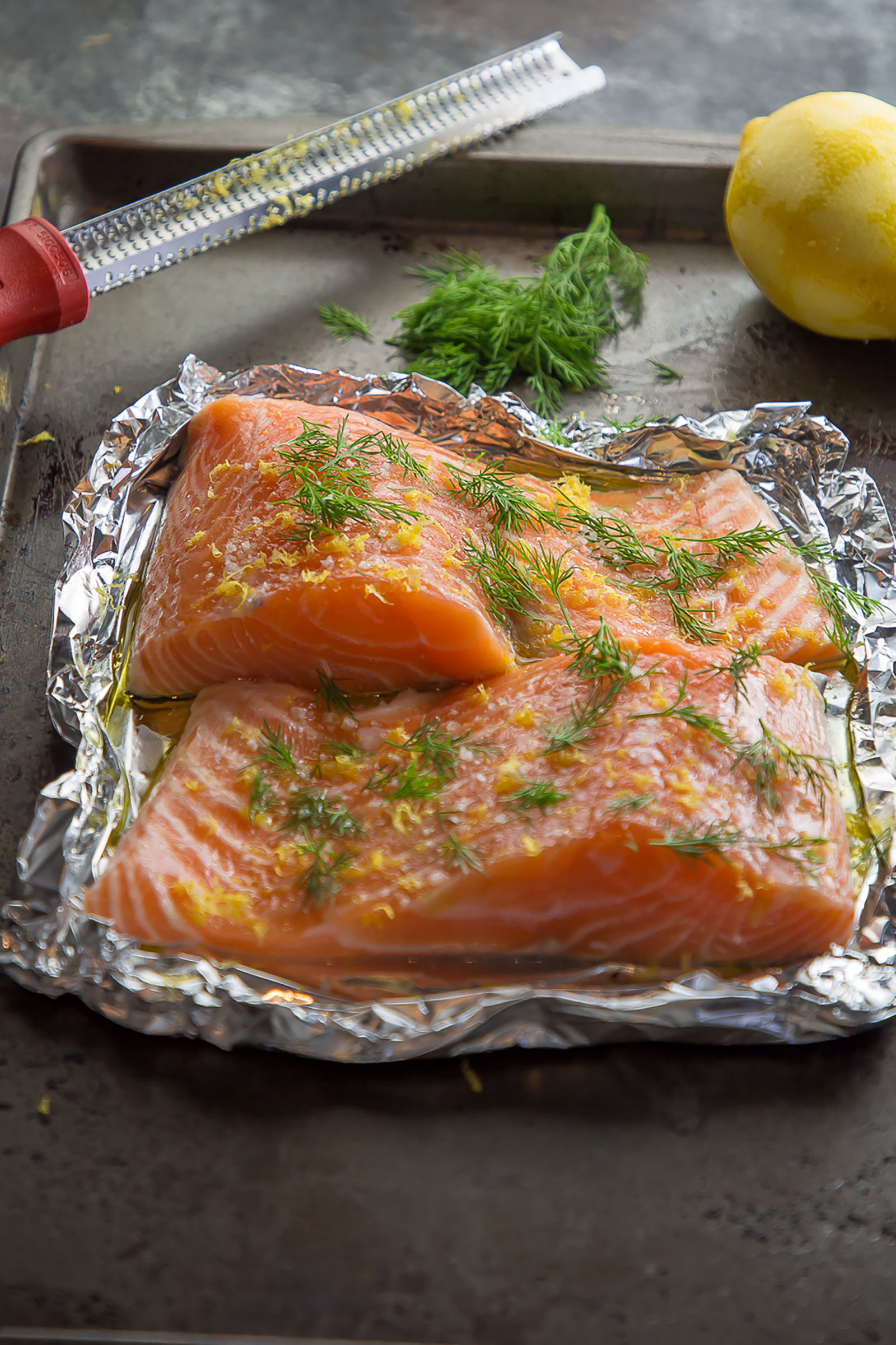 Baked Alaska King Salmon with Lemon and Dill Rice Bowl - Deliciously Plated