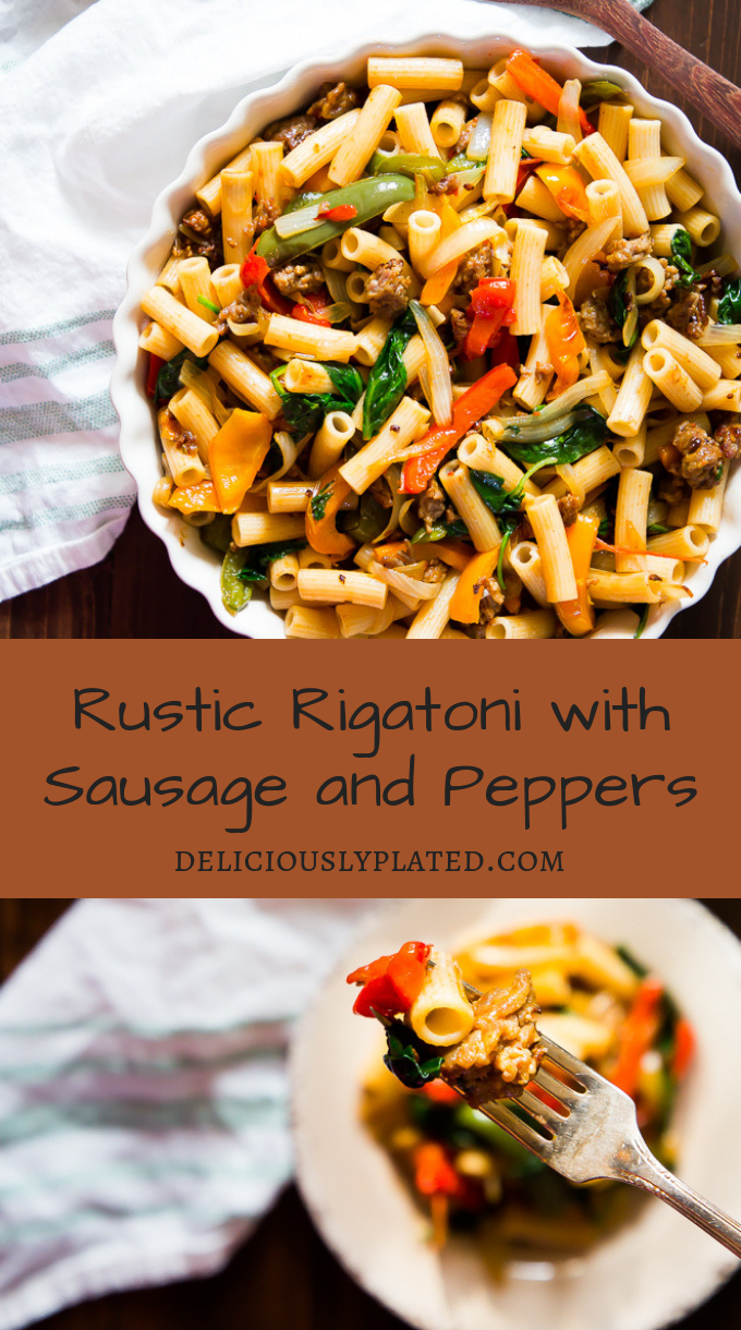 Rustic Rigatoni With Sausage And Peppers - Deliciously Plated